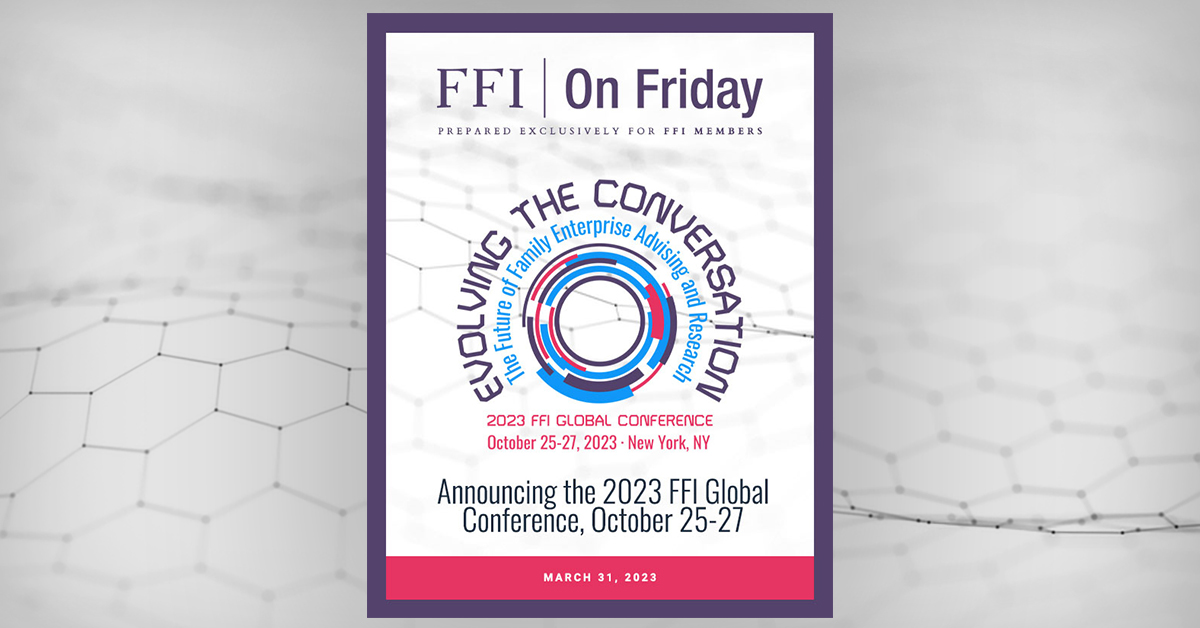Announcing the 2023 FFI Global Conference, October 25-27